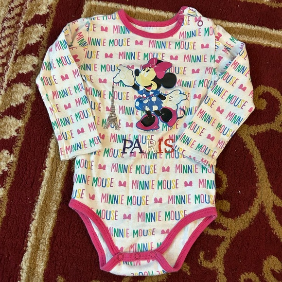 Disney | One Pieces | Disney Minnie Mouse Kids Bodysuit Pink And White ...